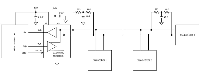 MAX33054E 2Mbps CAN Transceiver - Analog Devices / Maxim Integrated | Mouser